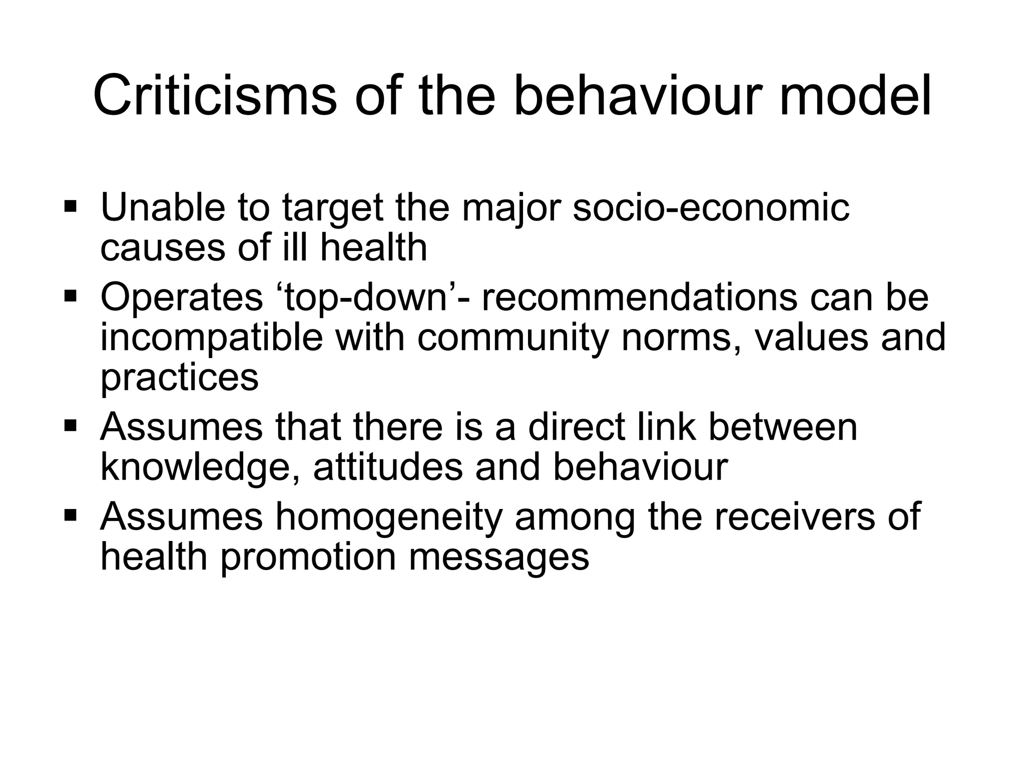 Behavioural And Socio Environment Model | PPT