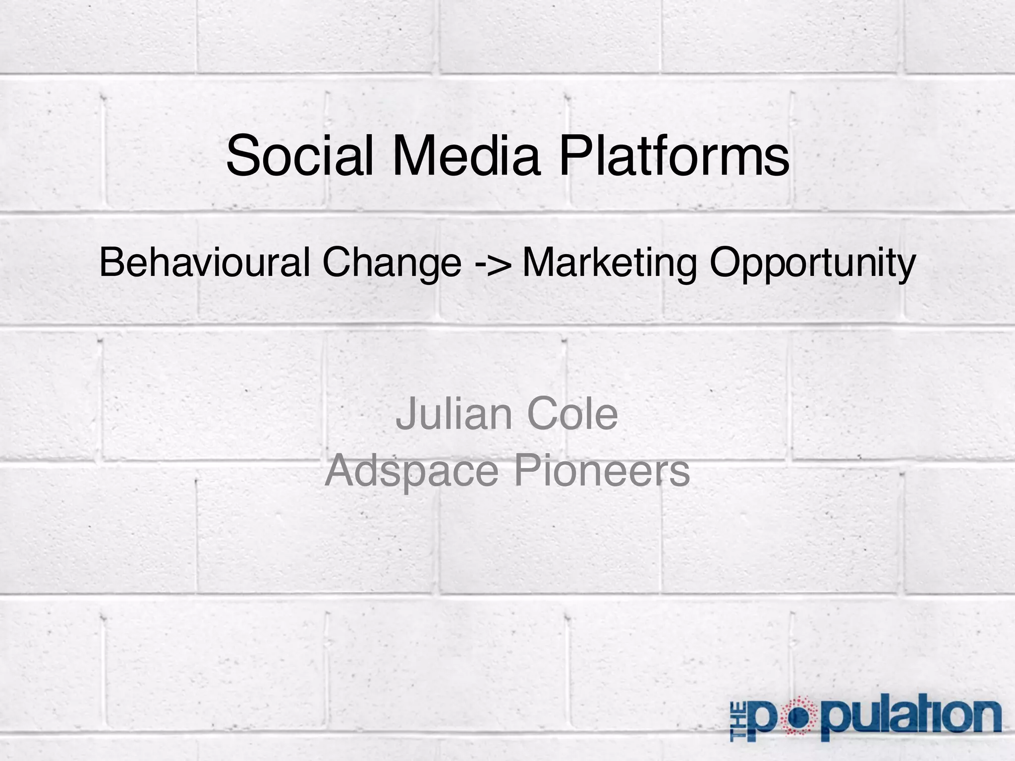 Social Media Platforms and the behavioural changes | PPT | Social ...