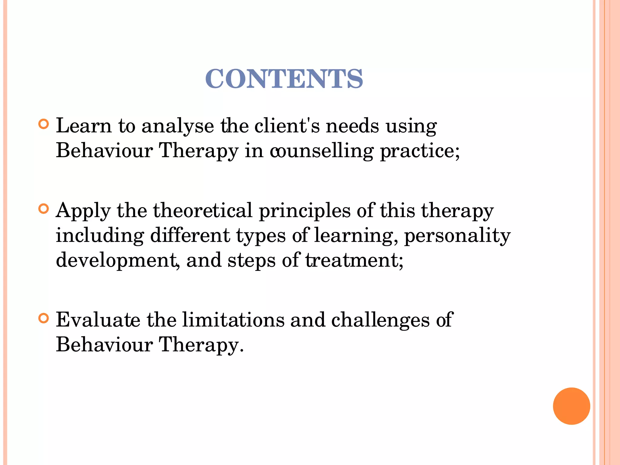 Behavioural Therapy | PPT