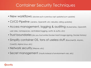 Behavioural activity monitoring on CoreOS with Sysdig Falco | PPT