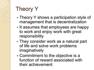 Behavioural and human relation management theories | PPTX