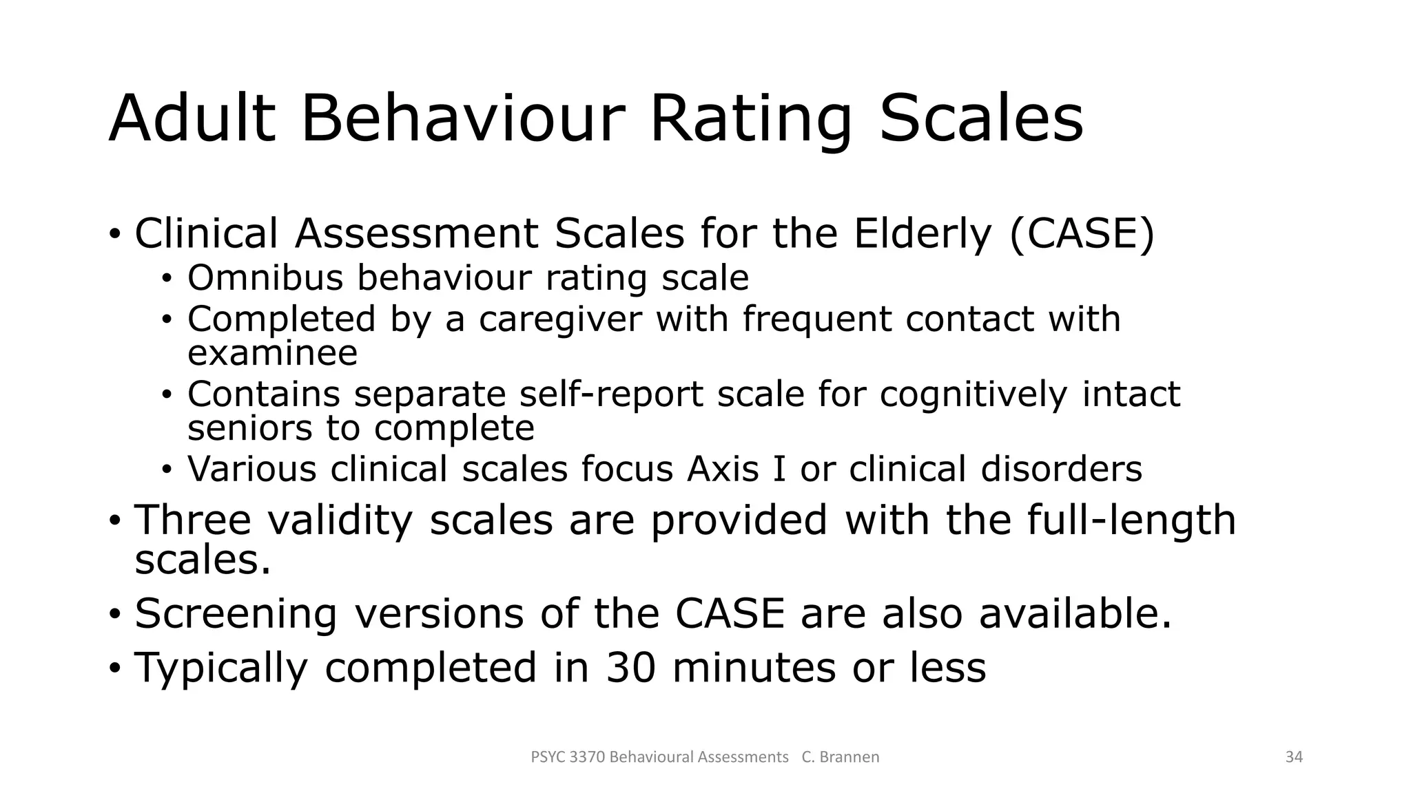 Behavioural assessment | PPTX