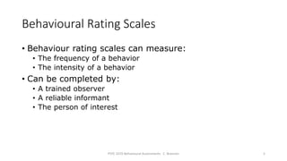 Behavioural assessment | PPTX