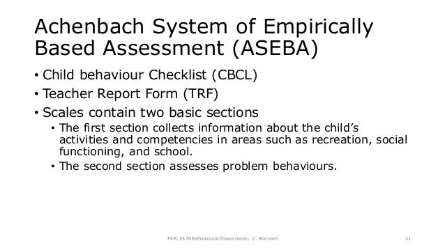 Behavioural assessment
