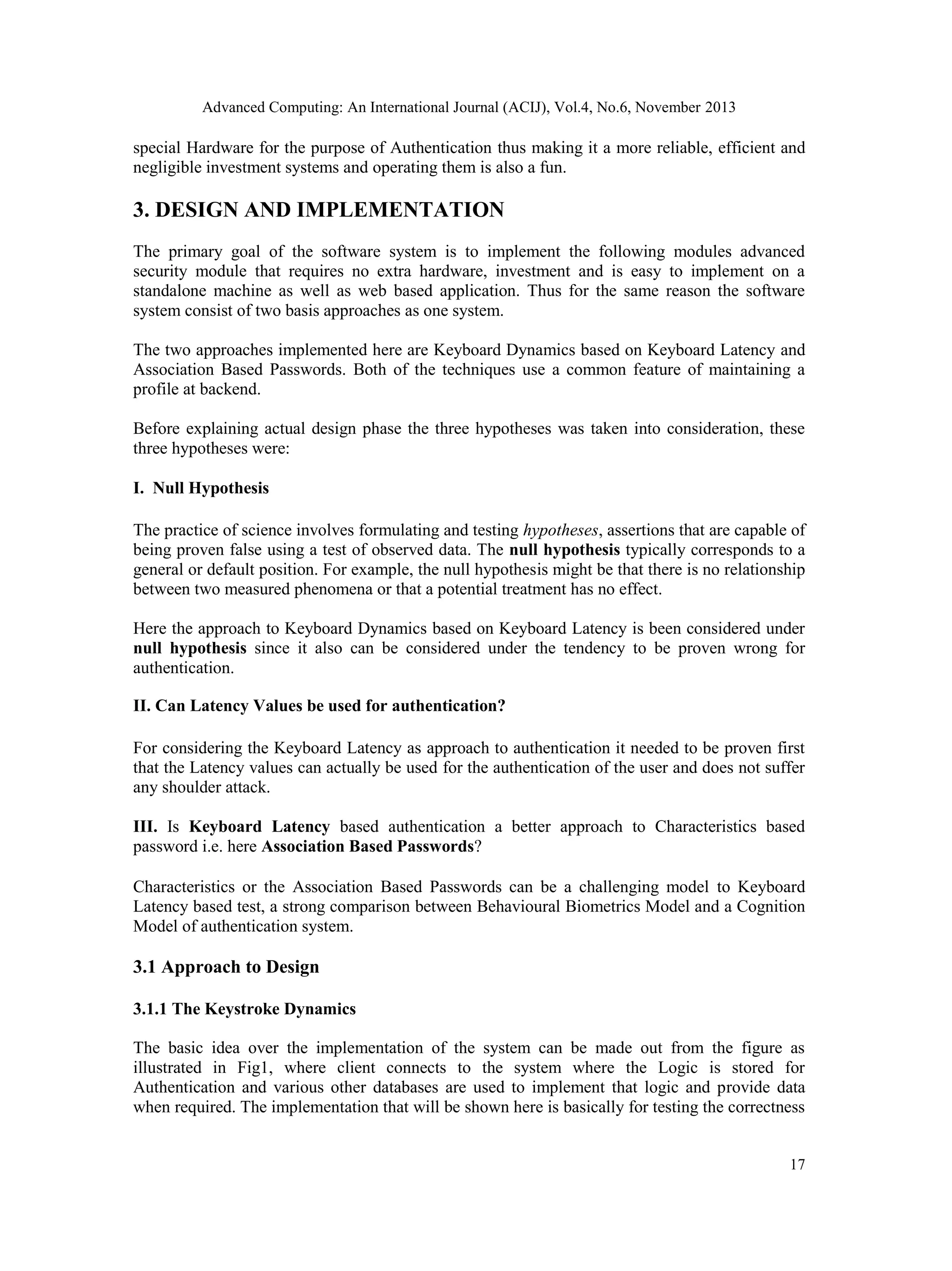 Behavioural Biometrics And Cognitive Security Authentication Comparison