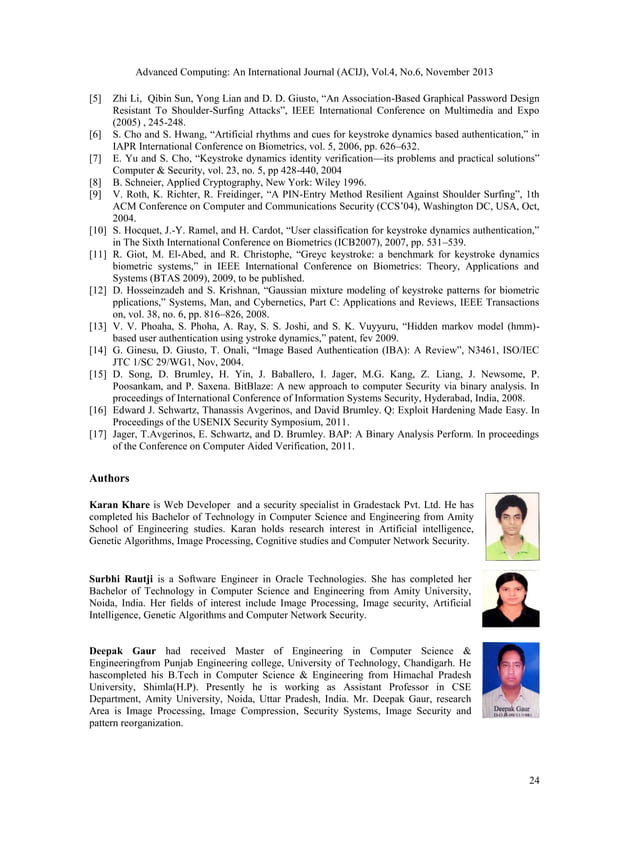 Behavioural Biometrics And Cognitive Security Authentication Comparison