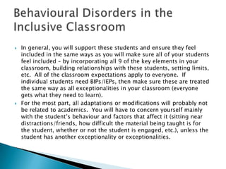 Behavioural Disorders | PPTX