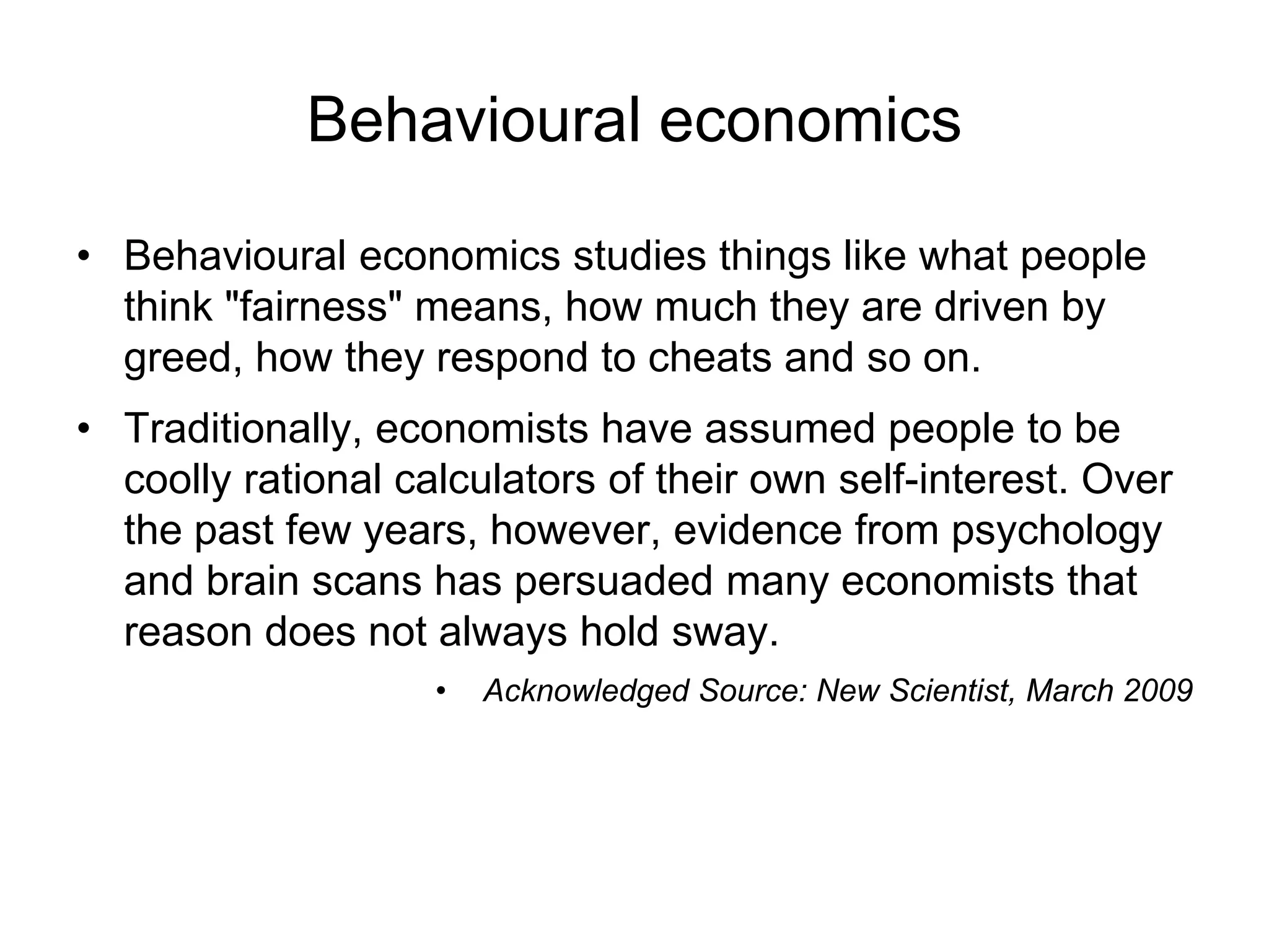 Behavioural Economics | PPTX
