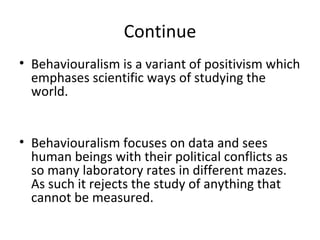 Behaviouralism | PPT
