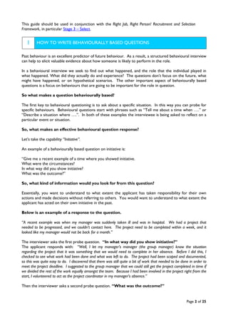 Behaviourally based questions | PDF