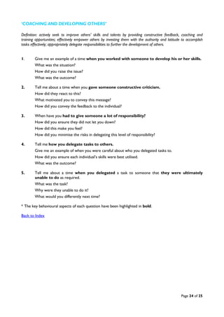 Behaviourally based questions | PDF