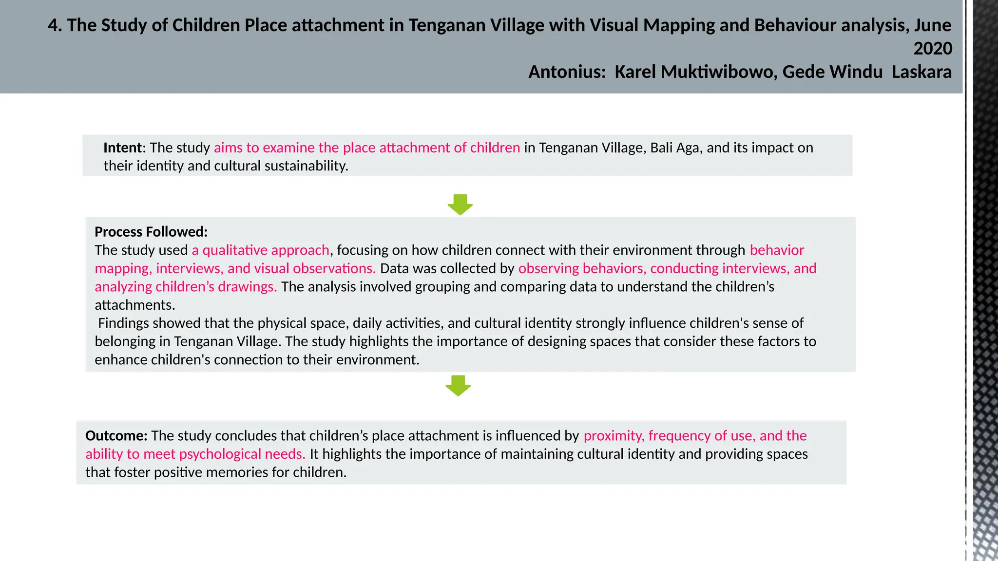 Behavioural Mapping ppt in which different case studies are performed ...