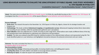 Behavioural Mapping ppt in which different case studies are performed ...