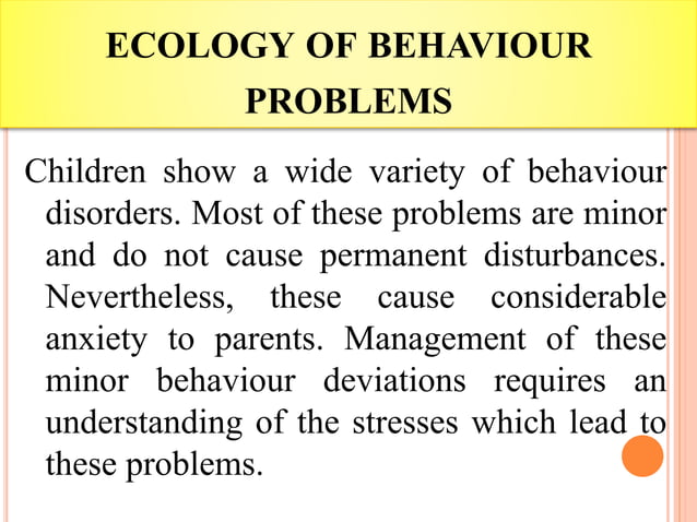 Behavioural problems | PPTX