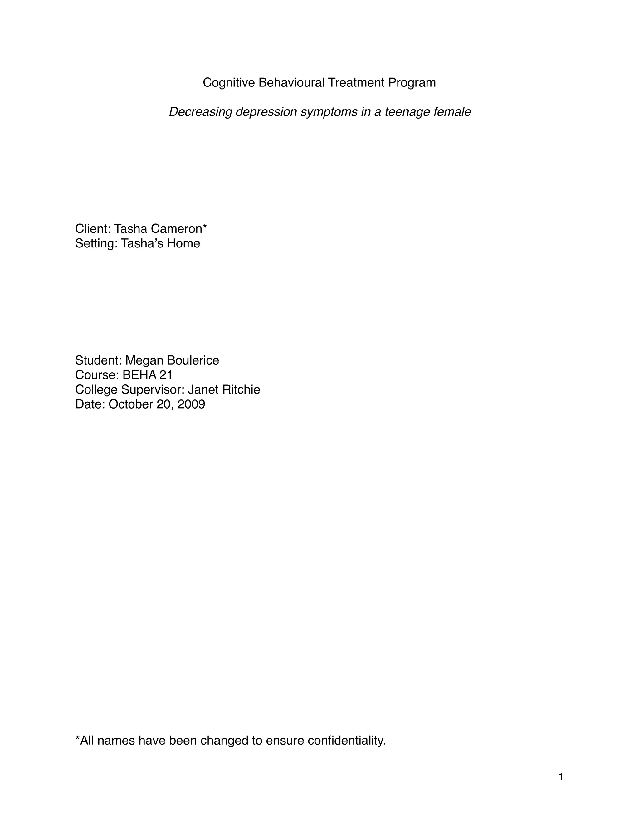 Behavioural Program | PDF