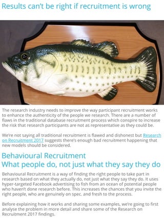 How Behavioural Recruitment can refresh the qualitative research ...