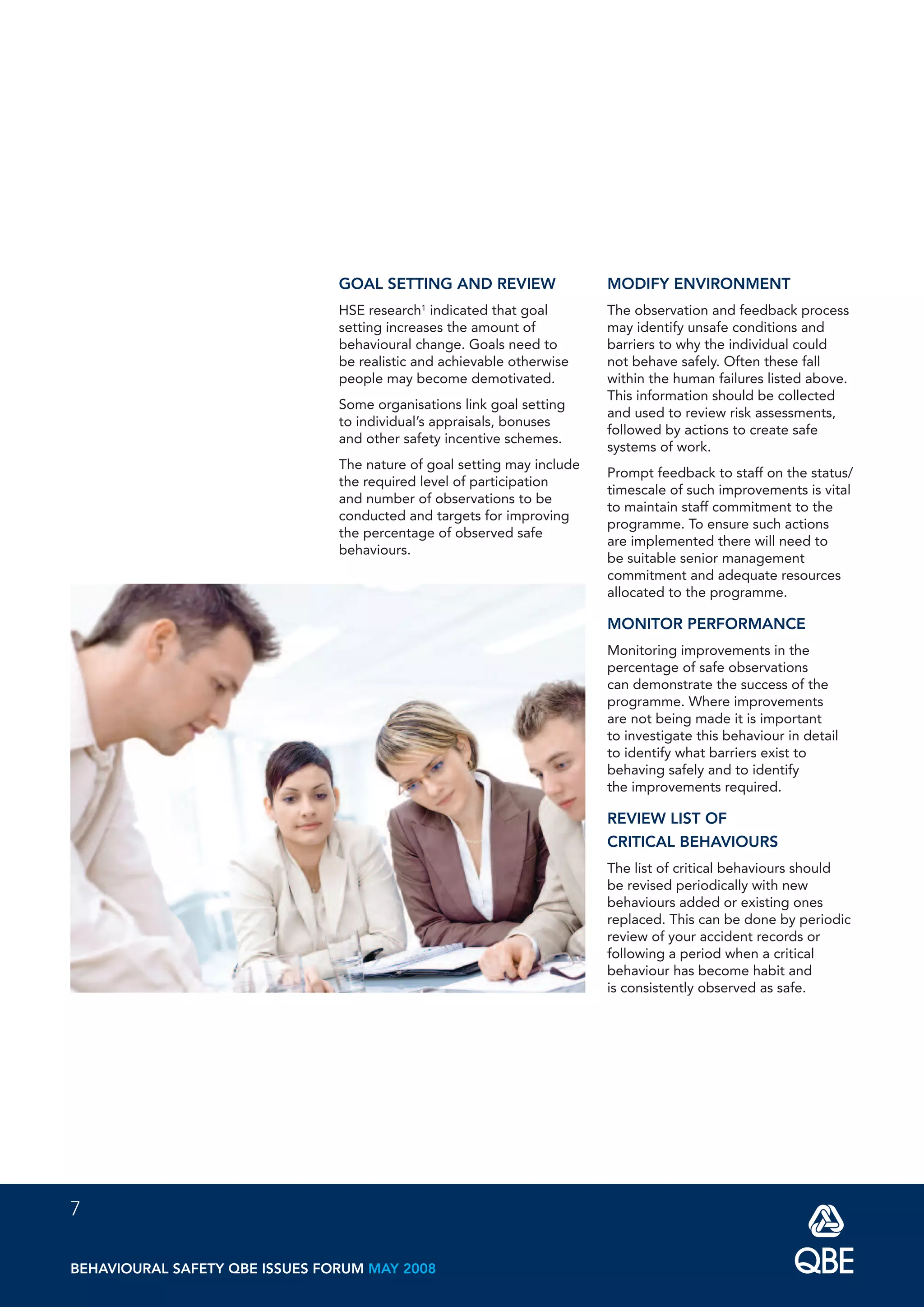 Behavioural Safety Issues Forum | PDF