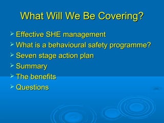 Behavioural safety program_by_simon_holmes | PPT | Business and Finance
