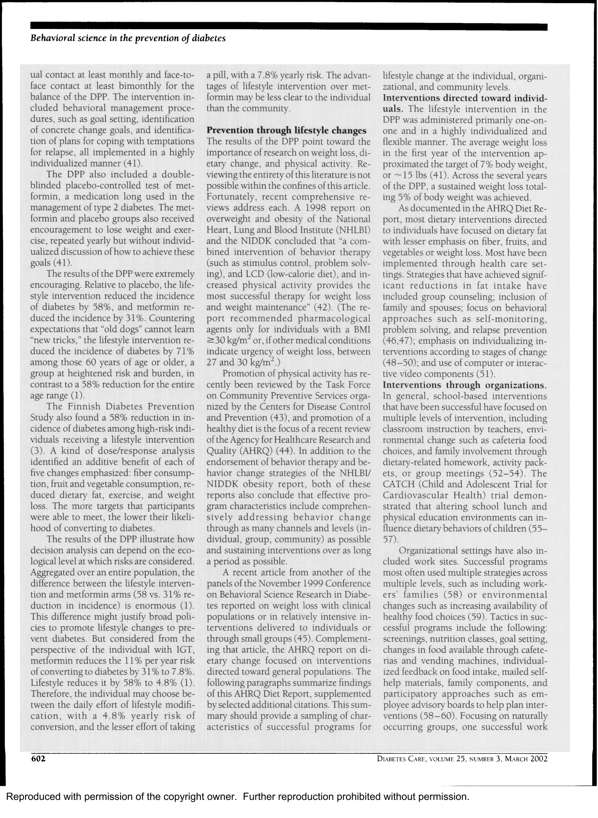 Behavioural science research in prevention of diabetes | PDF | Diabetes ...