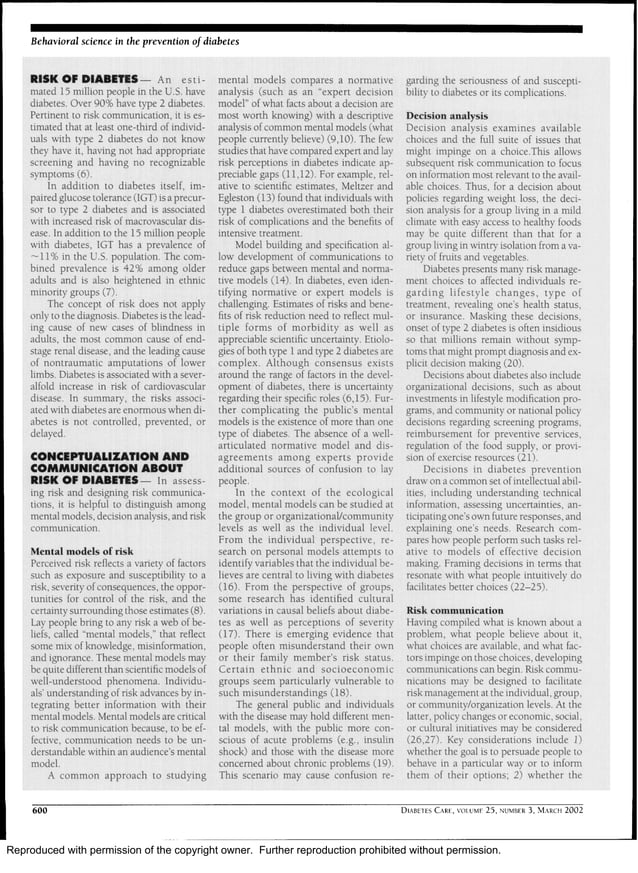 Behavioural science research in prevention of diabetes | PDF | Diabetes ...