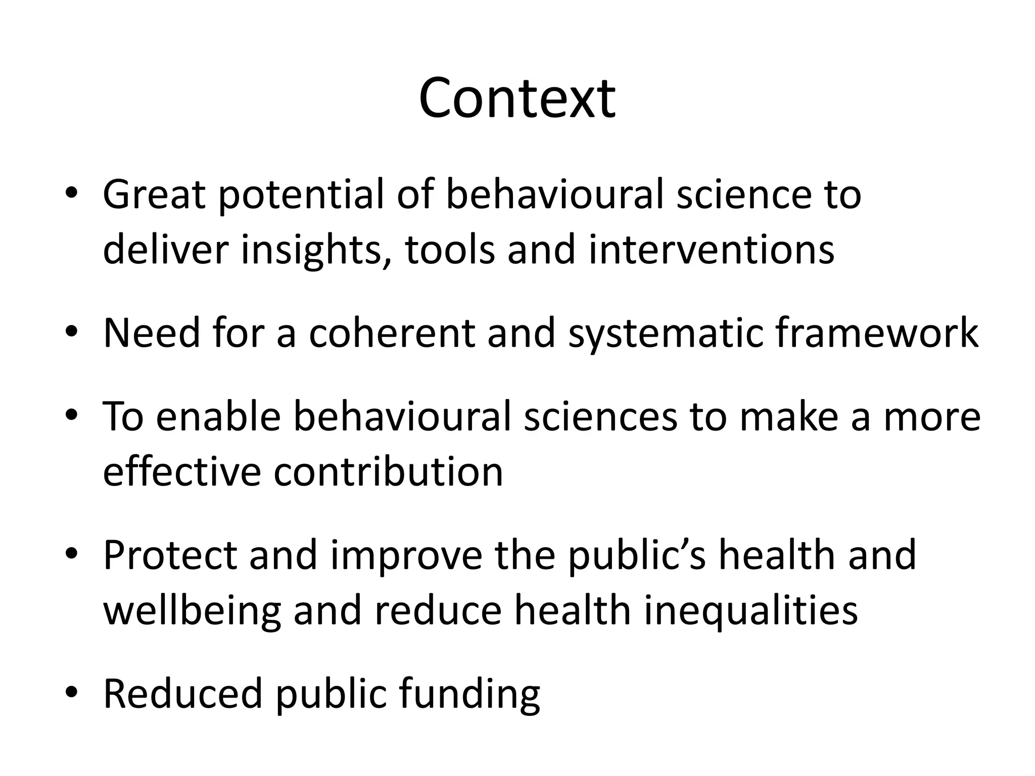 Behavioural sciences strategy for public health | PPTX