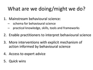 Behavioural sciences strategy for public health | PPTX