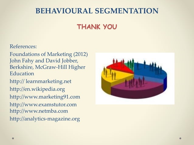 Marketing theory. Behavioural segmentation | PPTX