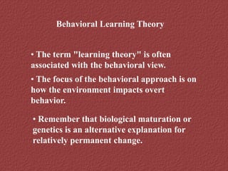 Behavioural theory | PPTX