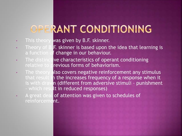 Behavioural theory of learning | PPT