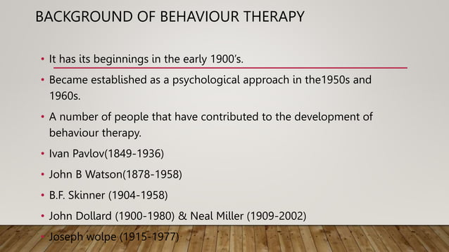 BEHAVIOURAL THERAPY techniques,progressive relaxation and guided ...