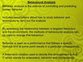 Behaviour Analysis | PPT