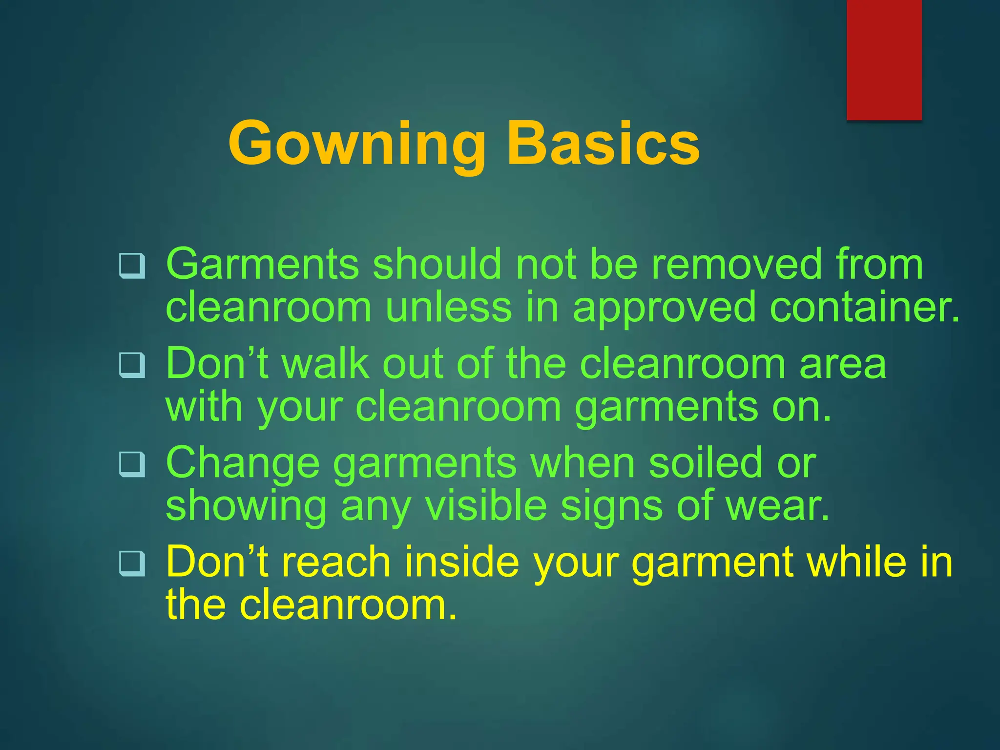 Behaviour_and_Practices_in_Cleanrooms.pptx | First Aid | Injuries