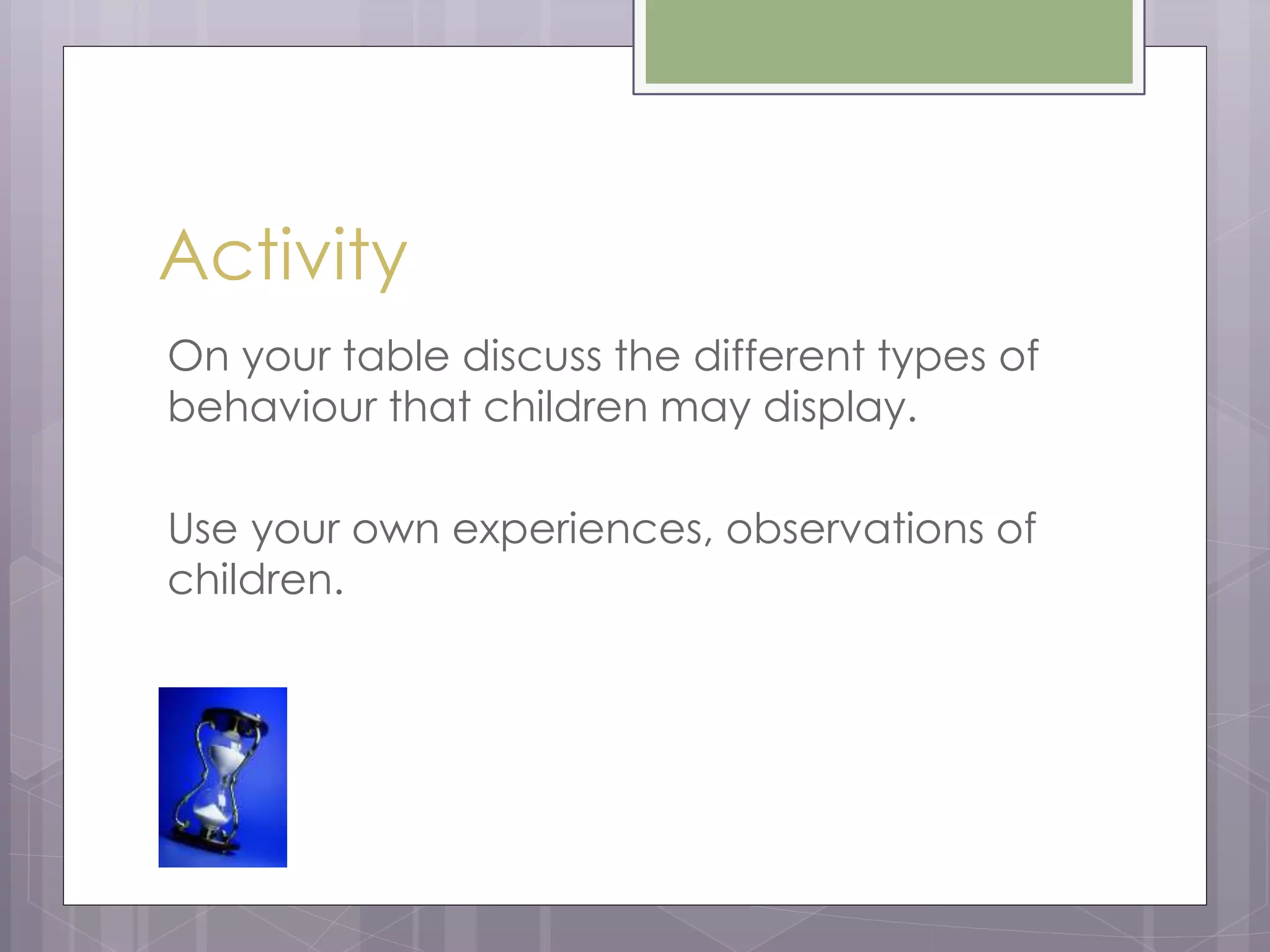 Behaviour in children | PPTX
