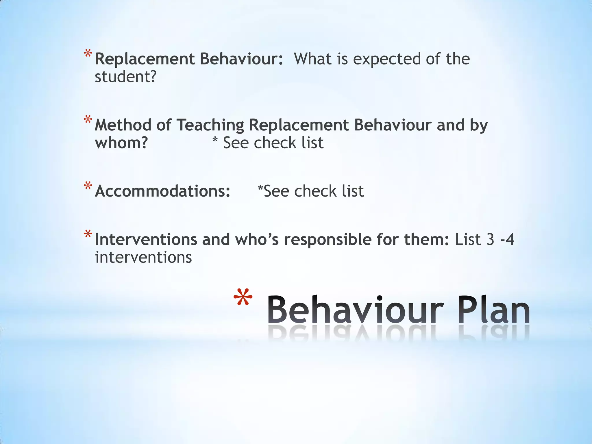 Behaviour Intervention Plan | PPTX