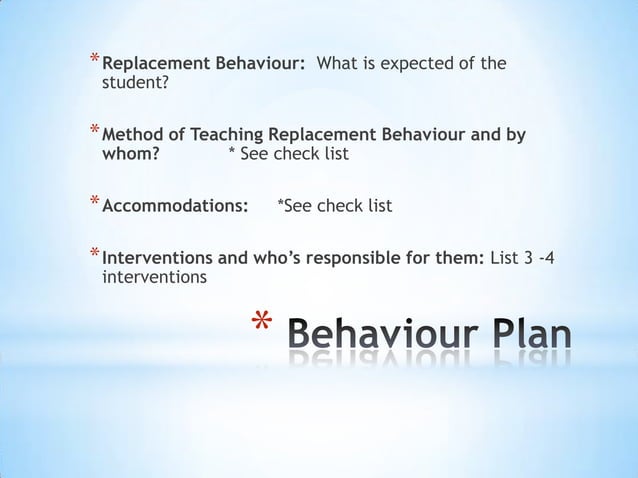 Behaviour Intervention Plan | PPTX