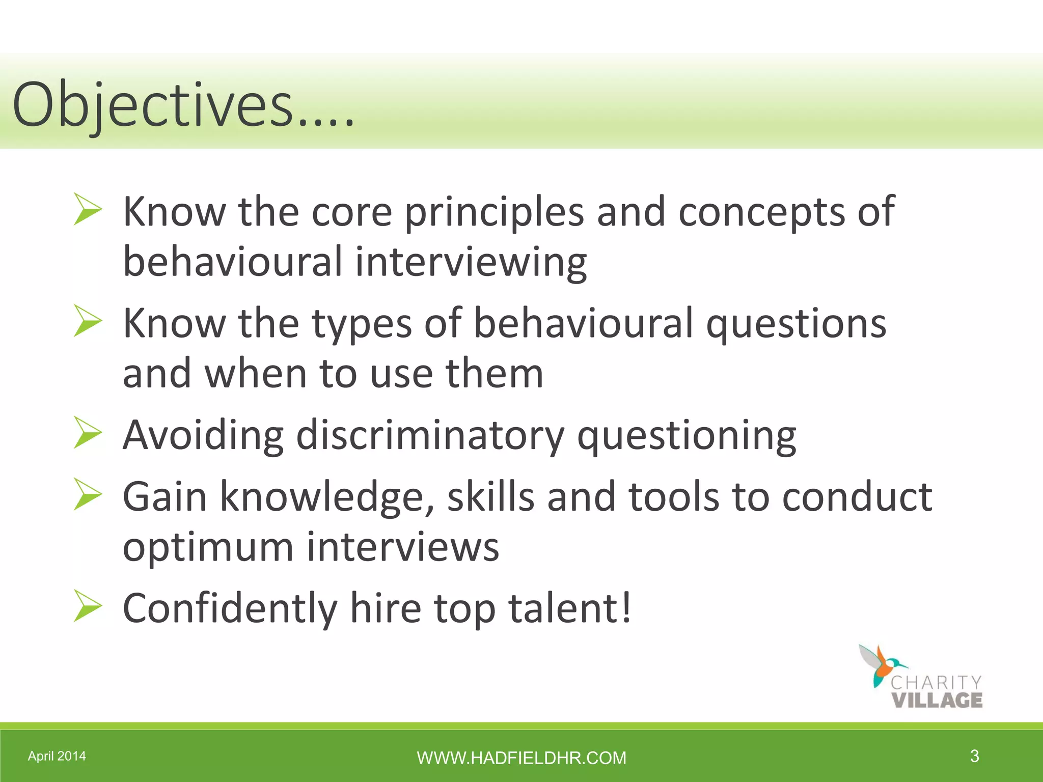 Best Practices for Behaviour-Based Interviewing | PDF