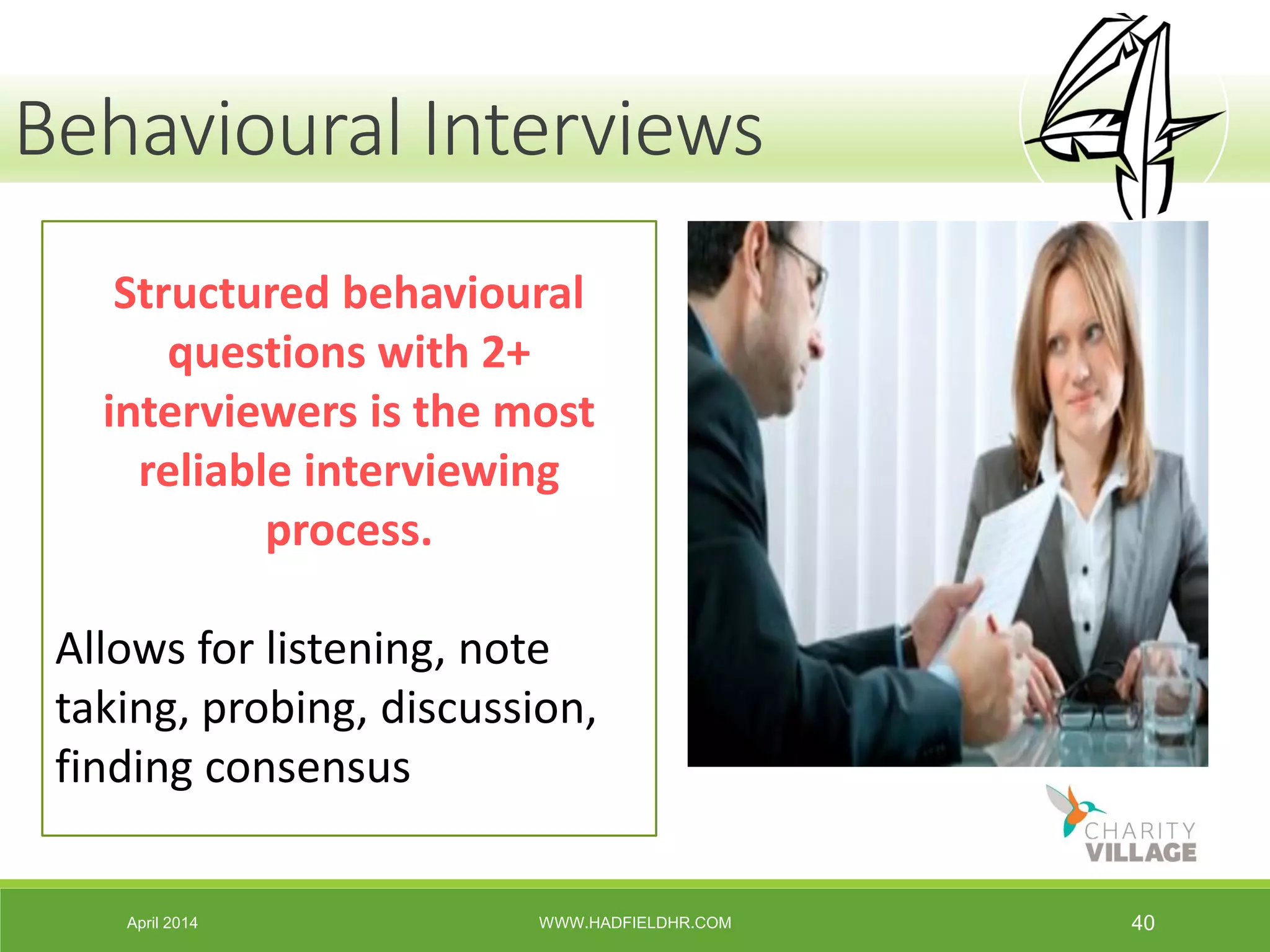 Best Practices for Behaviour-Based Interviewing | PDF