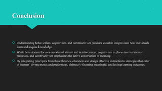 Behaviourism^J Cognitivism^J Constructivism.pptx