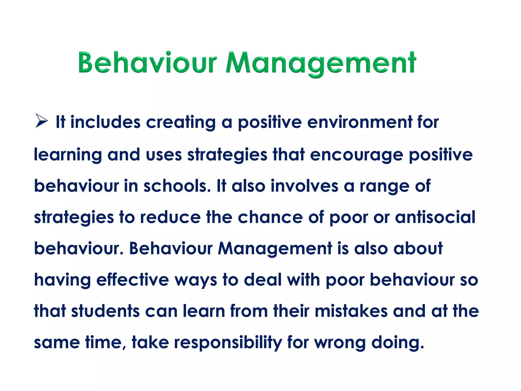 Behaviour management workshop | PDF