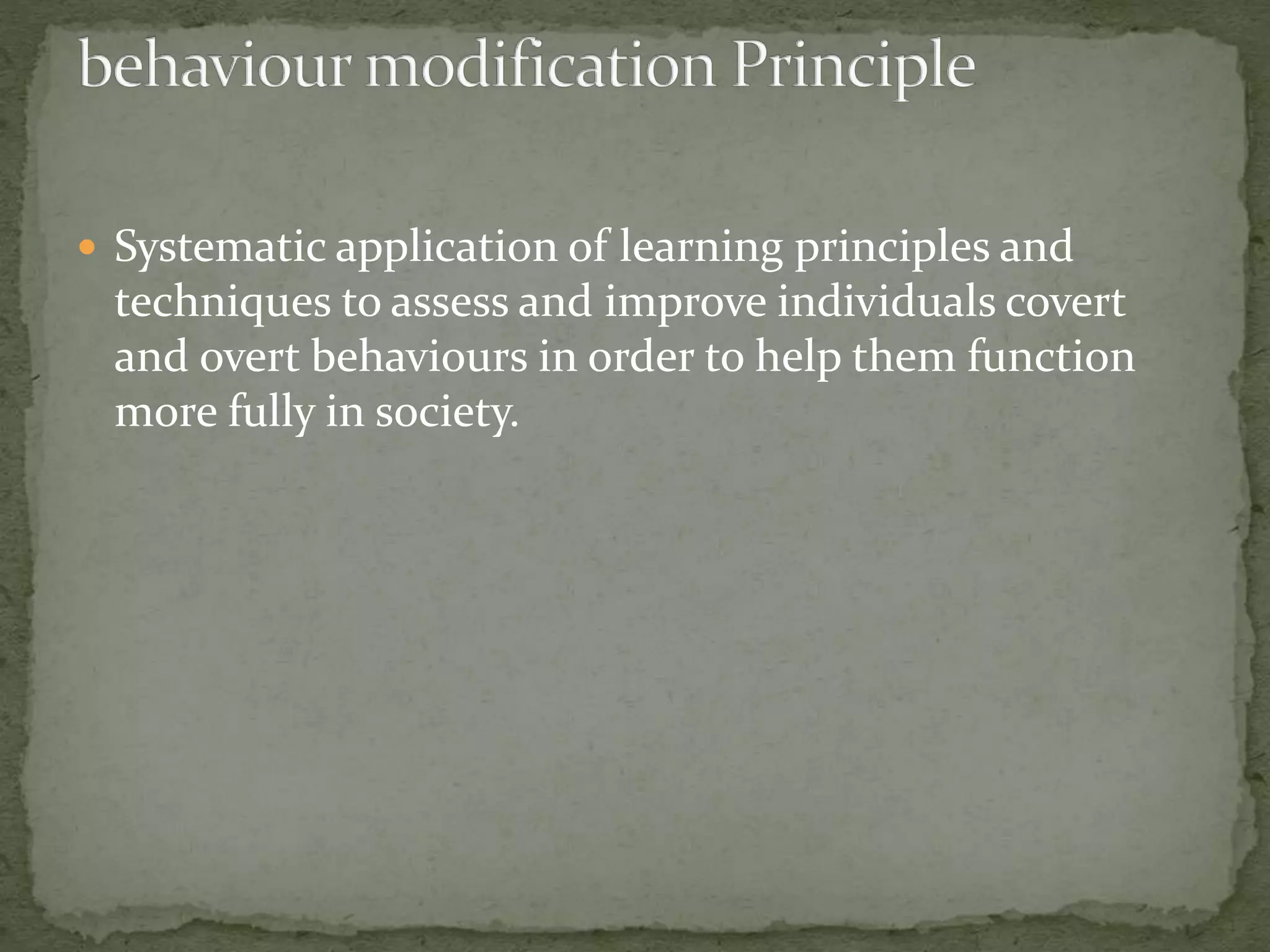 Behaviour modification techniques | PPTX