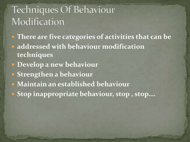 Behaviour modification techniques | PPTX | Parenting | Family and ...