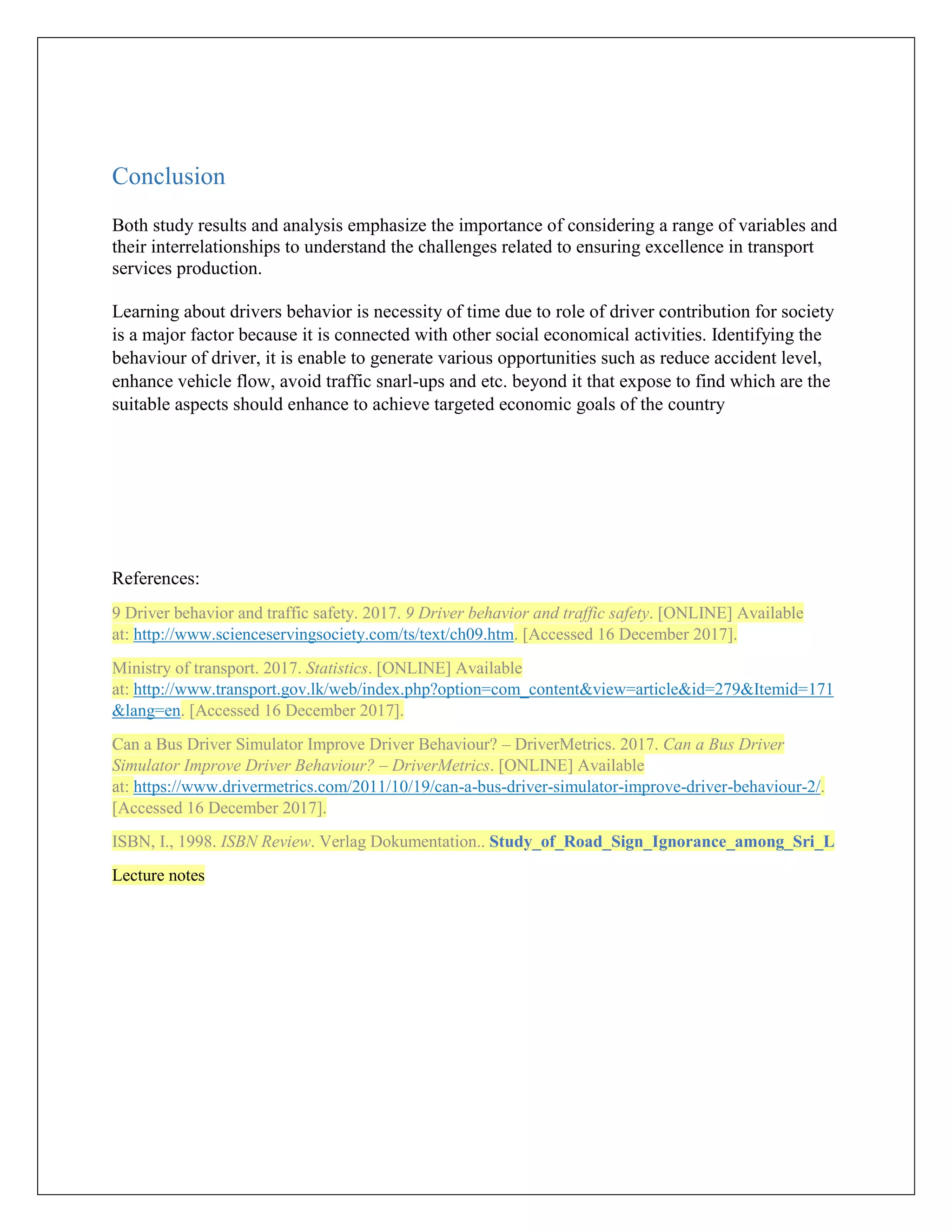 Behaviour of bus drivers in sri lankan society | PDF