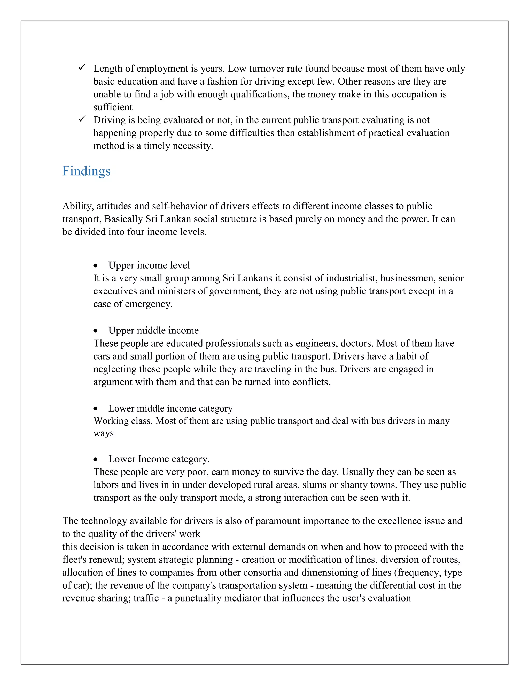 Behaviour of bus drivers in sri lankan society | PDF