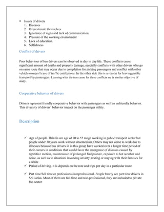 Behaviour of bus drivers in sri lankan society | PDF