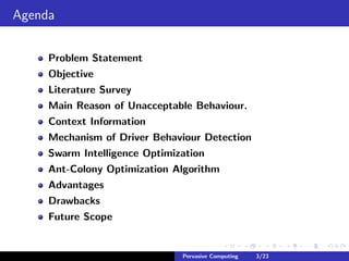 Seminar on Driver Behaviour Detection using Swarm Intelligence. | PDF