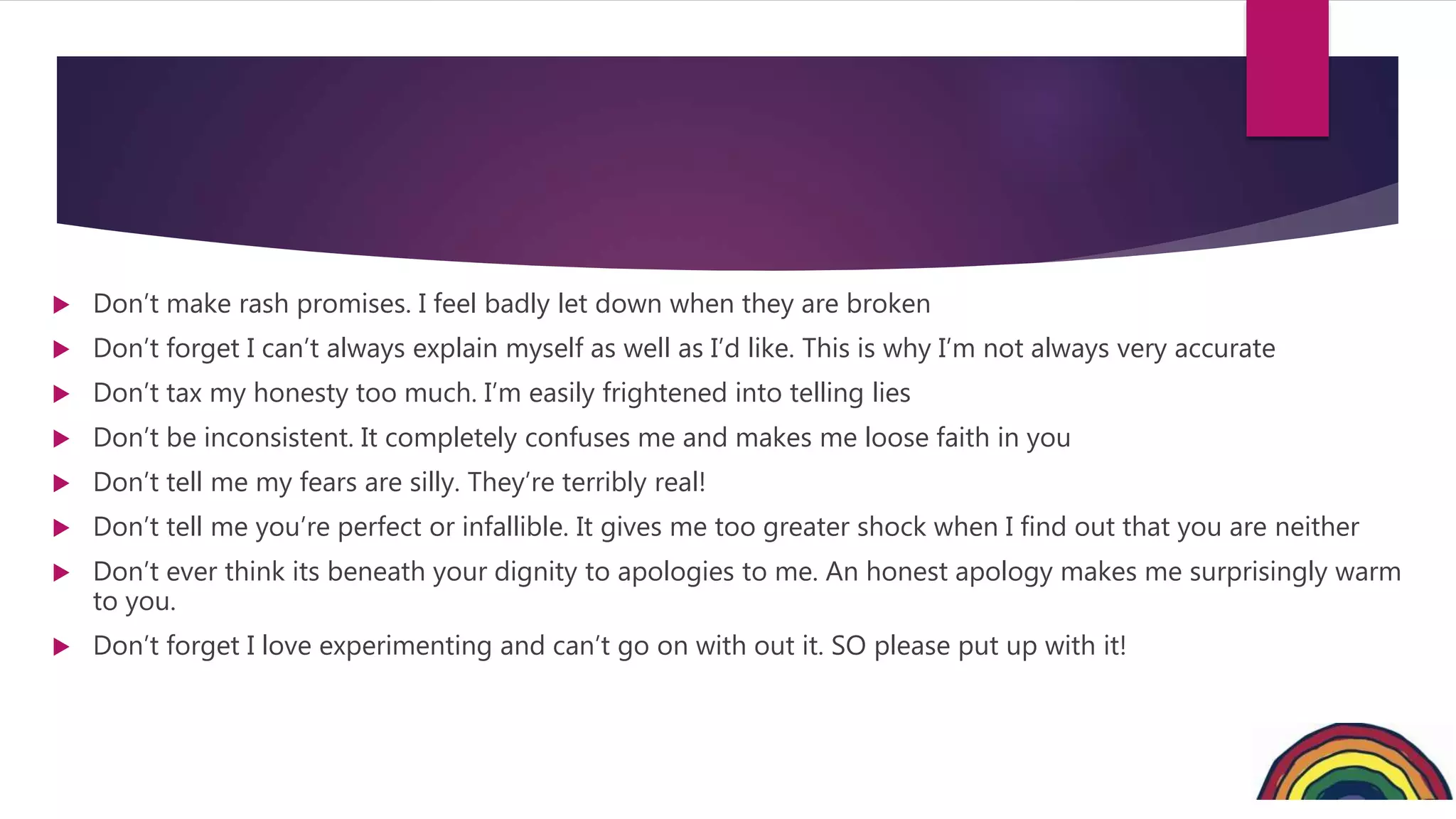 Behaviour Management Training | Rainbow Staff Training Day | PPTX