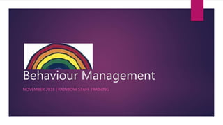 Behaviour Management Training | Rainbow Staff Training Day | PPTX