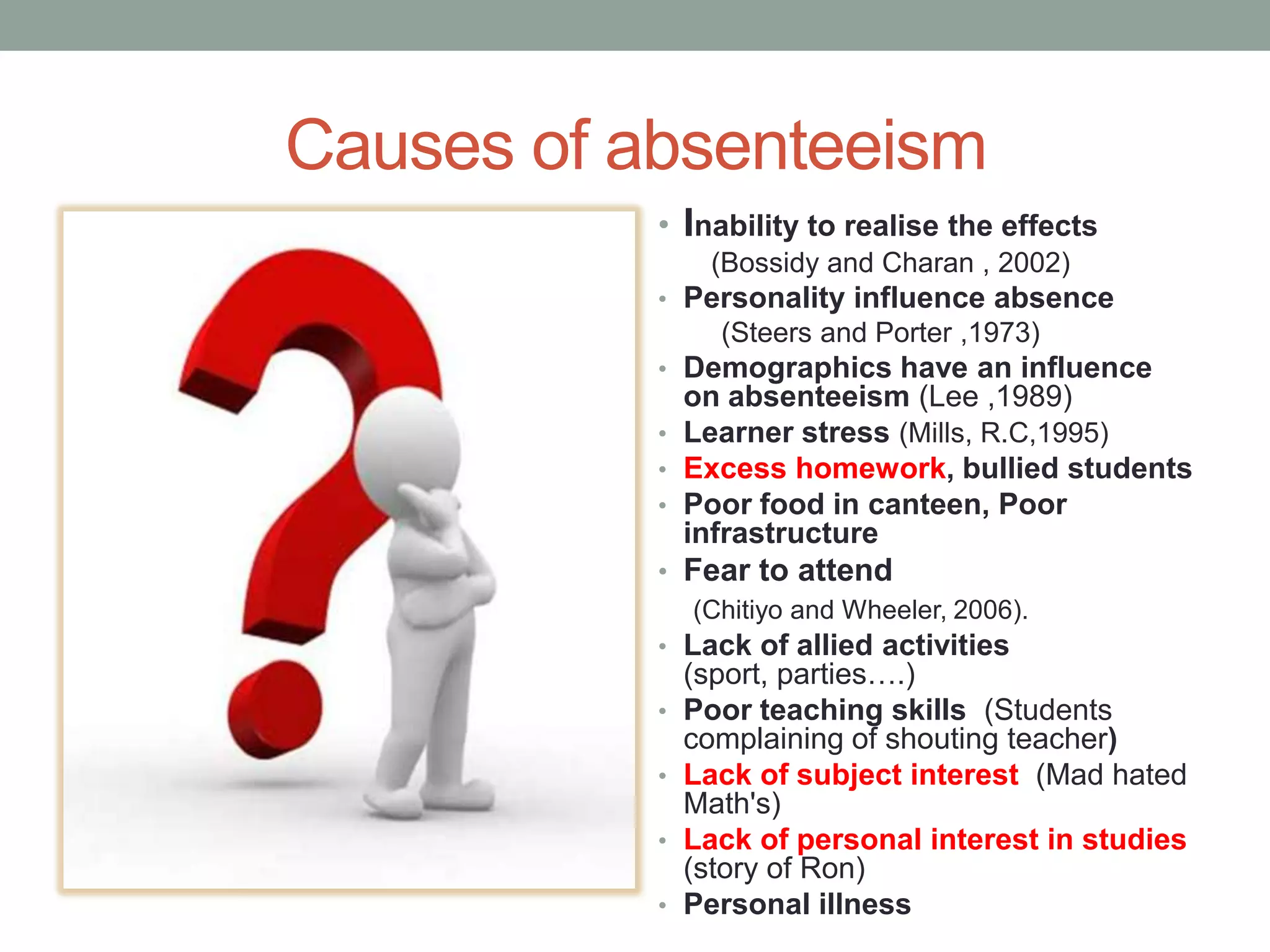 absenteeism by thierry mbenoun | PPT
