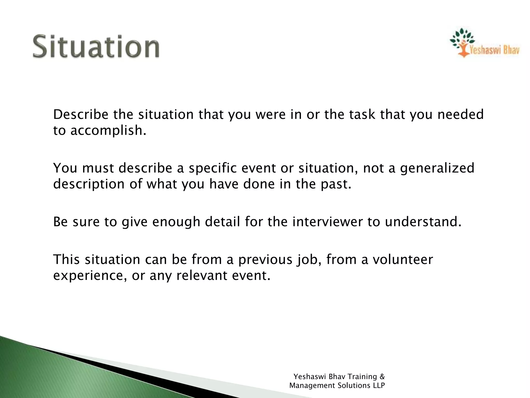 Handling Behaviour questions | PPT