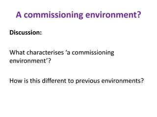 Behaviours and leadership traits: Commissioning for culture and sport | PPT